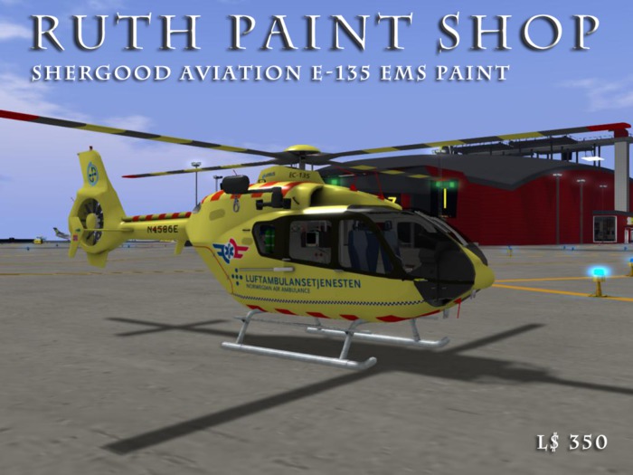 Second Life Marketplace - ! EC-135-EMS Norsk Luftambulanse Paint With ...