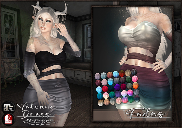 Second Life Marketplace - :[P]:- Valenna Dress:// Fadepack