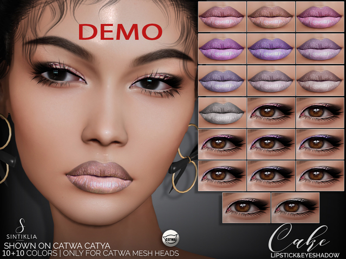 Second Life Marketplace - Sintiklia - Lipstick&eyeshadow Cake(CATWA) - DEMO