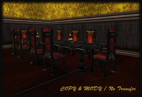 Second Life Marketplace - Gothic Vampire Conference Table Meeting Diner ...