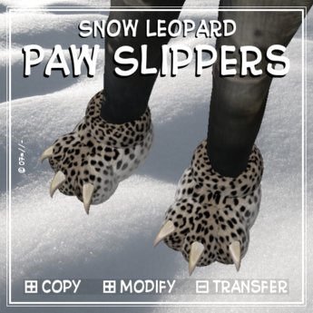 Second Life Marketplace - !:P:! * Snow Leopard Paw Slippers