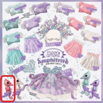 Second Life Marketplace - :Moon Amore: Amphirtrite/ Seahorse (Pink) Gacha
