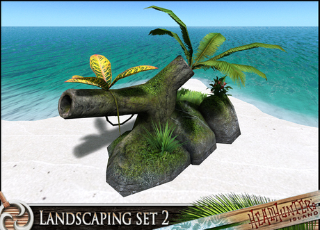 Second Life Marketplace - HeadHunter's Island - Landscaping set 2 / old ...