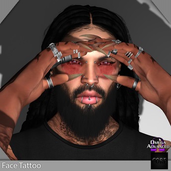 Second Life Marketplace - ::: Core ::: Face Tattoo - Irritated Cheeks
