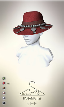 Second Life Marketplace - [sYs] PANAMA hat - red
