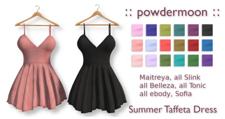 Second Life Marketplace - powdermoon - Summer Taffeta Dress DEMO With HUD