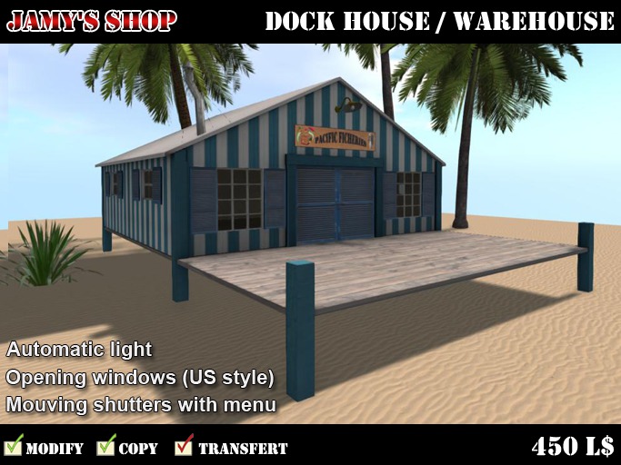 Second Life Marketplace - Dock House - Wharf - Beach House
