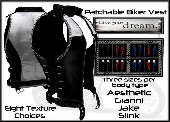 Second Life Marketplace - Multi Texture Changing Patchable Vest - Mesh ...
