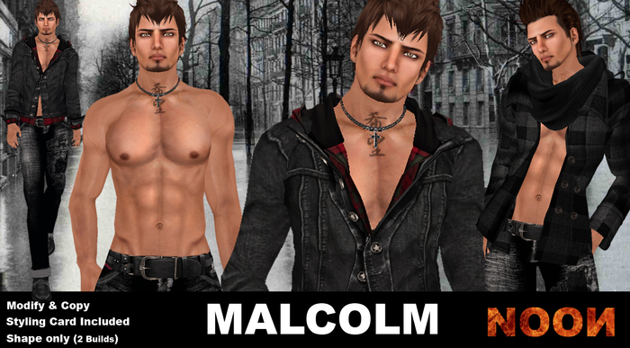 Second Life Marketplace - .::NOON::. Malcolm Male shapes - NOON Men ...