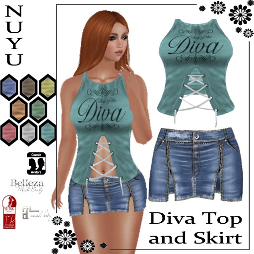 Second Life Marketplace - NUYU Diva Top and Skirt