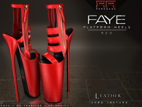 Second Life Marketplace - [Renegade] Faye Platform Heels - Red