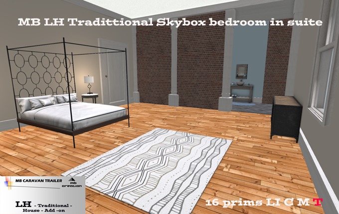 Second Life Marketplace - MB LH Tradittional Skybox bedroom in suite