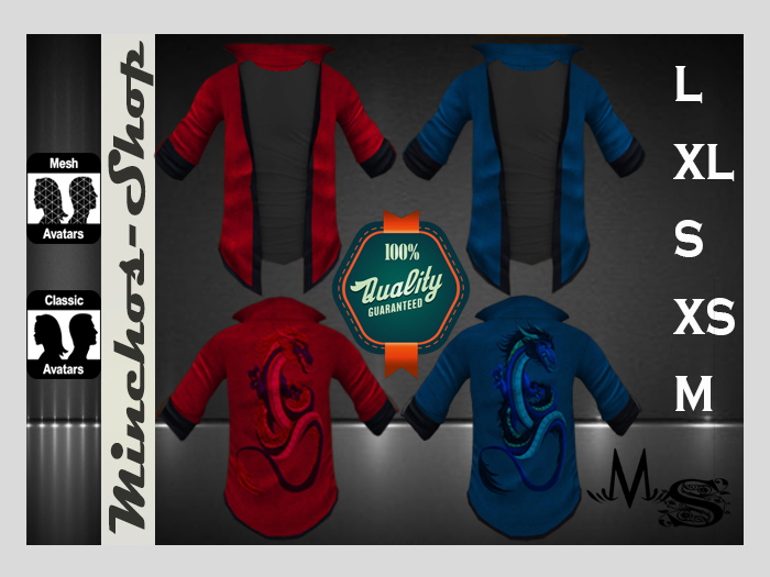 Second Life Marketplace - JACKET MEN CLASSIC S,M,L,XL,XS """RED AND BLUE""