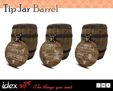 Second Life Marketplace - idex - Tip Jar Barrel