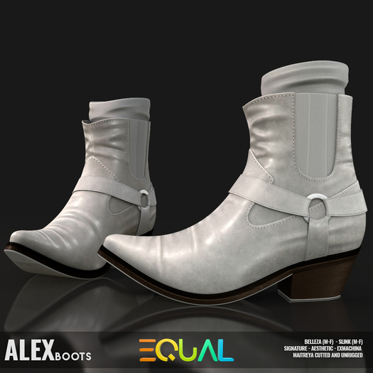 Second Life Marketplace - EQUAL - Alex Boots WHITE