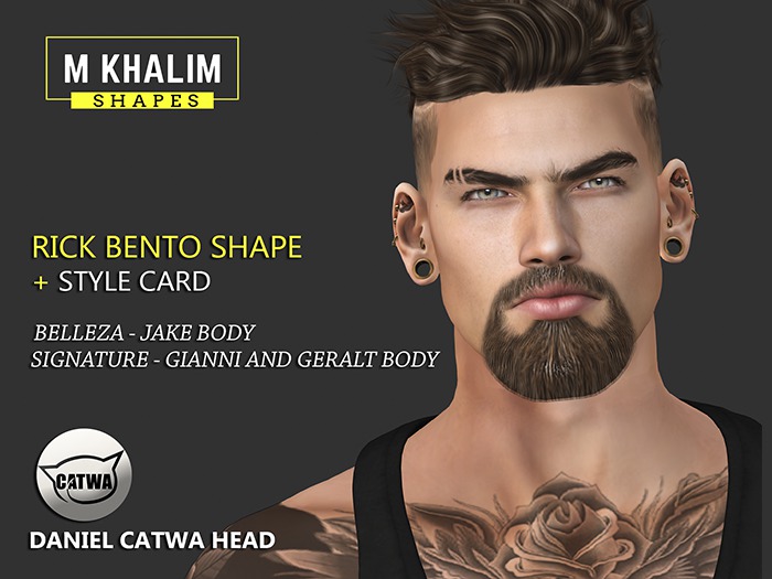 Second Life Marketplace - Rick Bento Male Shape for Daniel Catwa Head ...