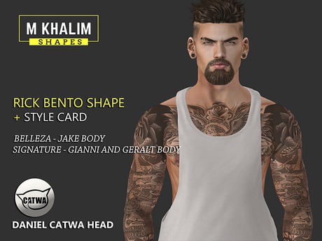 Second Life Marketplace - Rick Bento Male Shape for Daniel Catwa Head ...