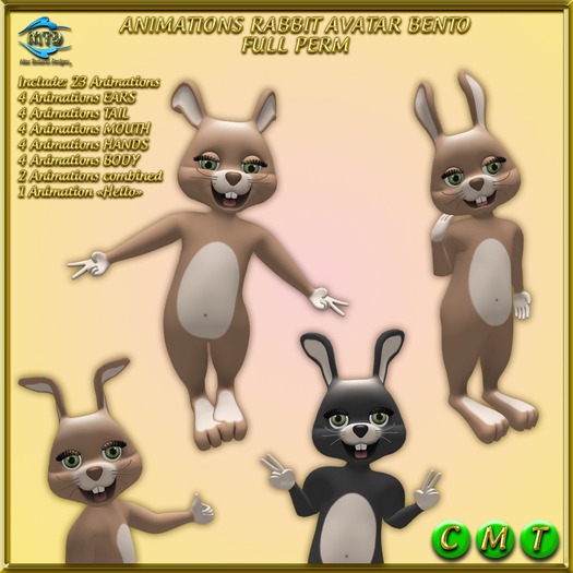 Second Life Marketplace - ANIMATIONS FULL PERM - RABBIT AVATAR BENTO