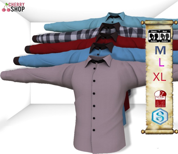 Second Life Marketplace - (CHERRY) Men's shirt