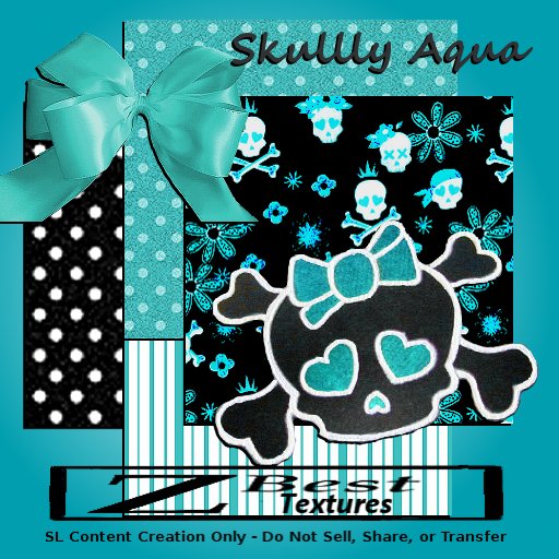 Second Life Marketplace - Z Best Textures - Skully Aqua, Goth/Emo/Neko ...