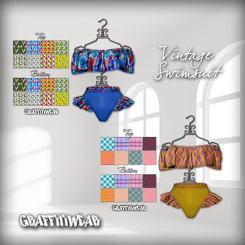 Second Life Marketplace - Graffitiwear Vintage Swimsuit DEMO
