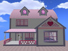 Second Life Marketplace - RE Pink/Purple Toon House w/Hearts - 2 Story ...
