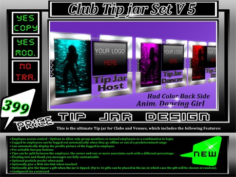 Second Life Marketplace - * Tip jar Club Set V 5