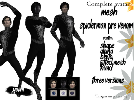 Second Life Marketplace - Avatar mesh Spiderman Pre Venom (Fitted mesh ...