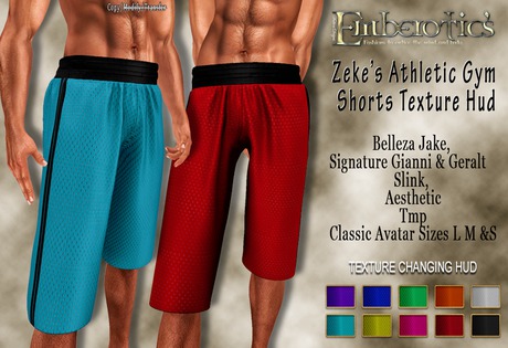 Second Life Marketplace - DEMO ~ Zeke's ~ Athletic Gym Shorts & TEXTURE ...