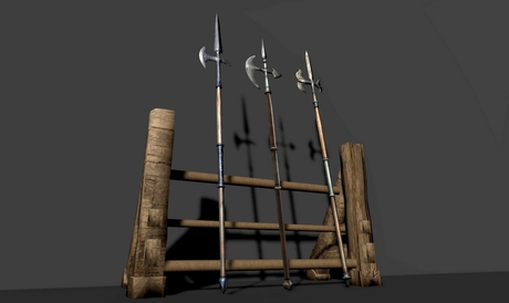 Second Life Marketplace - *NRG* Medieval Halberds Set with Weapons Rack ...