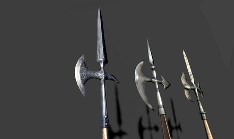 Second Life Marketplace - *NRG* Medieval Halberds Set with Weapons Rack ...