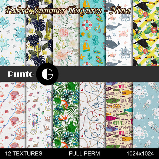 Second Life Marketplace - Fabric Summer Textures - Nina