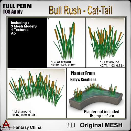 Second Life Marketplace - FC- FP Mesh Bull Rush - Cat-Tail