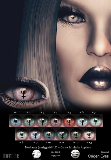 Second Life Marketplace - Origen Eyes DEMO by Madame Noir