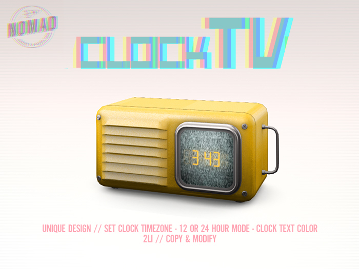 Second Life Marketplace - NOMAD // Clock TV // Yellow