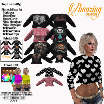 Second Life Marketplace - AmAzInG CrEaTiOnS Top Hearts (Ry)
