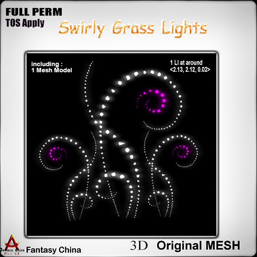 Second Life Marketplace Fc Fp Mesh Swirly Grass Lights