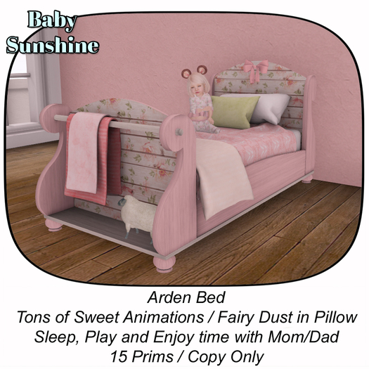 Second Life Marketplace - Arden Bed in Soft Pink BOX