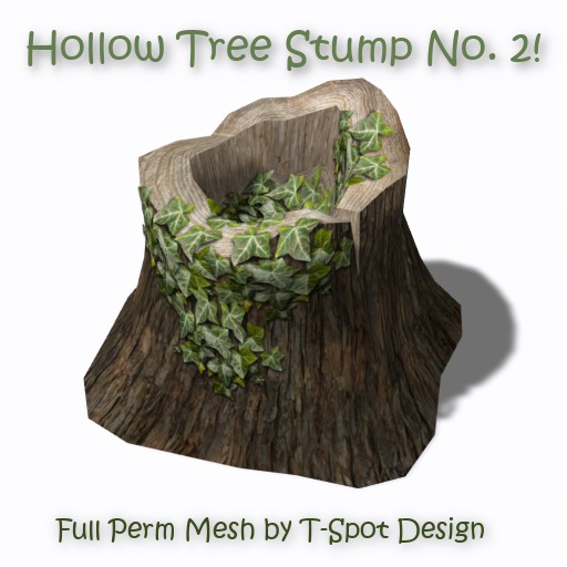 Second Life Marketplace - T-Spot Mesh - Hollow Tree Stump No. 2 - Full ...
