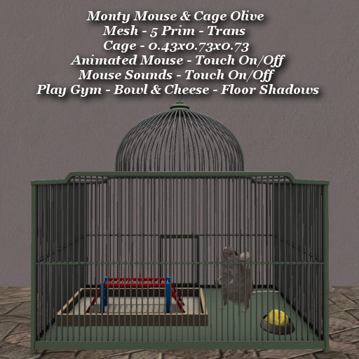 Second Life Marketplace - Morty Mouse & Cage Olive