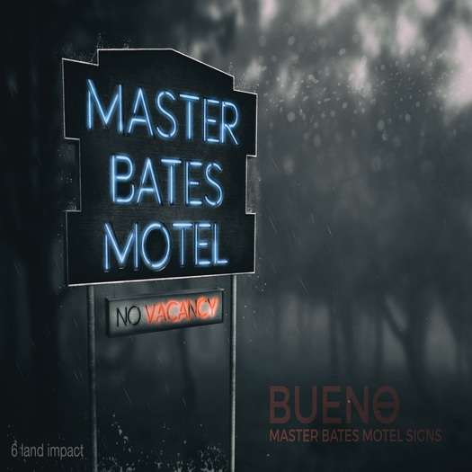 Second Life Marketplace - BUENO-Master Bates Motel Sign-FATPACK