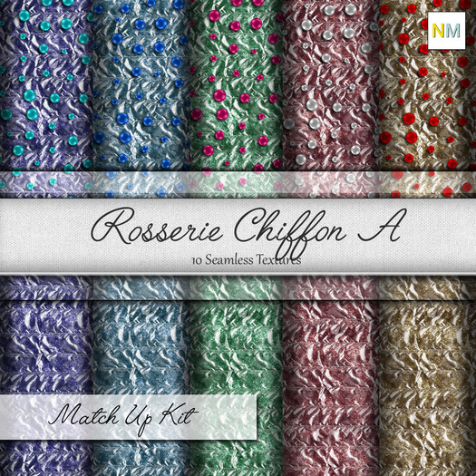 Second Life Marketplace - Rosserie Chiffon A Matchup Kit 10 Seamless ...