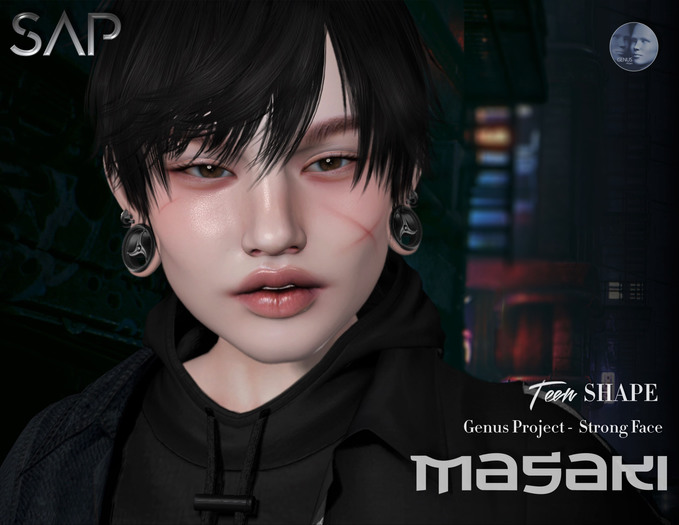Second Life Marketplace - Sap ~ Masaki Shape (Teen) - Genus Strong Face ...