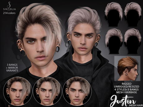 Second Life Marketplace - Sintiklia - Hair Justin - Naturals
