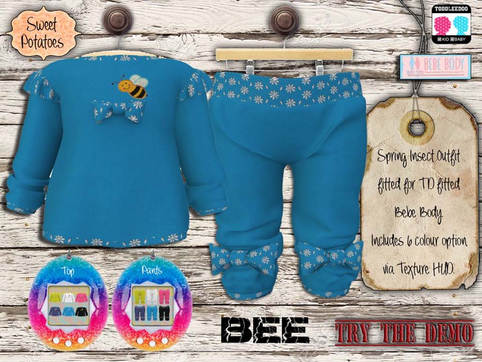 Second Life Marketplace - Spring Insects Outfit for TD/BEBE - Bee's