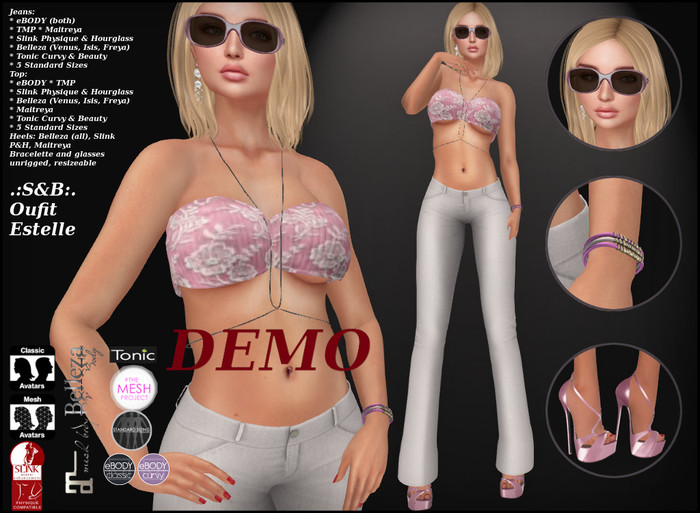 Second Life Marketplace - .:S&B:. Oufit Estelle FULLOUTFIT Demo