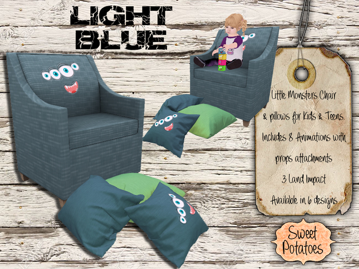 Second Life Marketplace - Little Monsters Chair for Kids & Teens ...