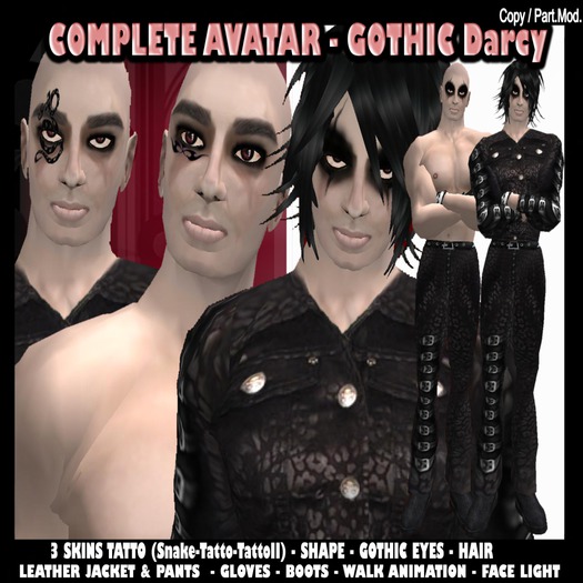Second Life Marketplace - [NF] - COMPLETE MALE AVATAR - [Gothic Darcy 2 ...