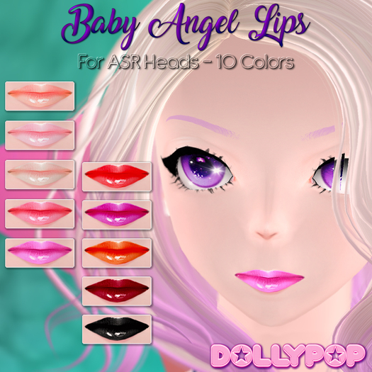 Second Life Marketplace - ~Dollypop~ Baby Angel Lips for ASR Heads - 10 ...