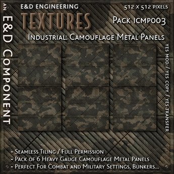Second Life Marketplace - [ICMP003] 6 Heavy Metal Camouflage Textures ...